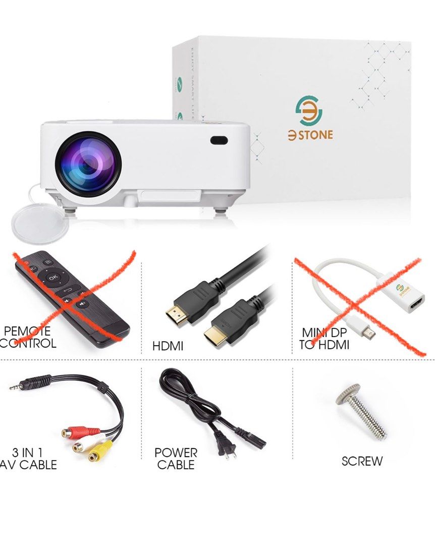 Mini Projector, 3Stone Upgraded Portable LCD Video Projector with 1080P ...