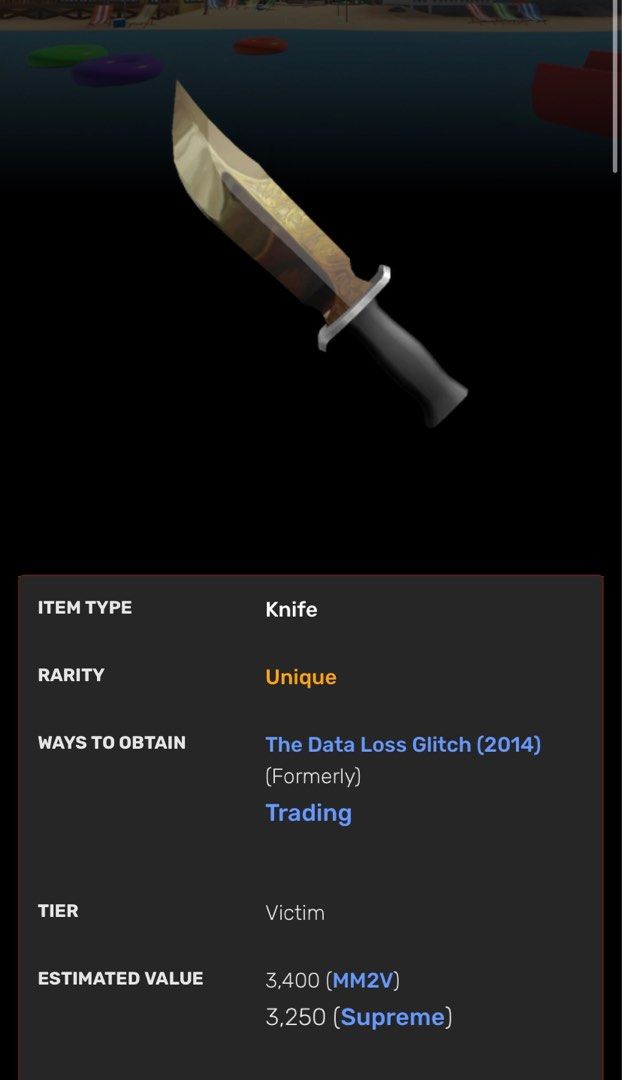MM2 Roblox Corrupt Knife, Video Gaming, Gaming Accessories, In-Game ...