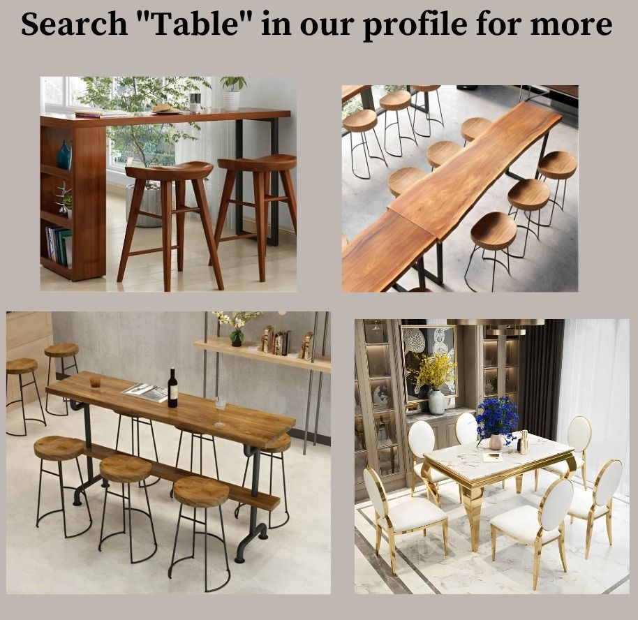 Modern Rustic Wooden High Bar Table & Stool KODY, Furniture & Home ...