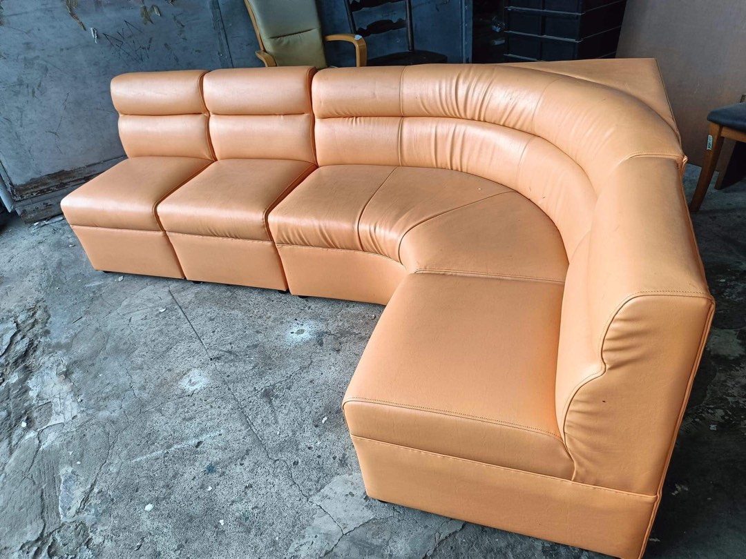 Modular leather corner sofa 83L x 51W x 16H seat height inches Sandalan ...