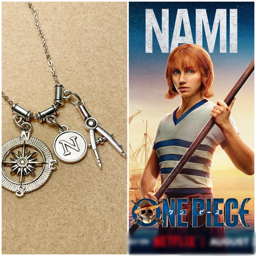 Nami Necklace | navigator cartographer jewelry | compass initial ...