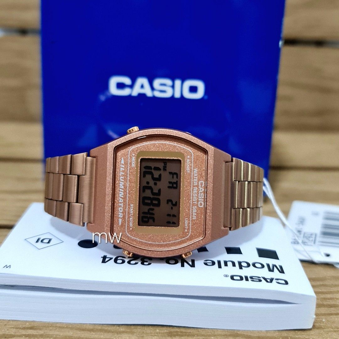New Casio Vintage Rose Gold Digital Stainless Steel Watch B640WC-5ADF ...