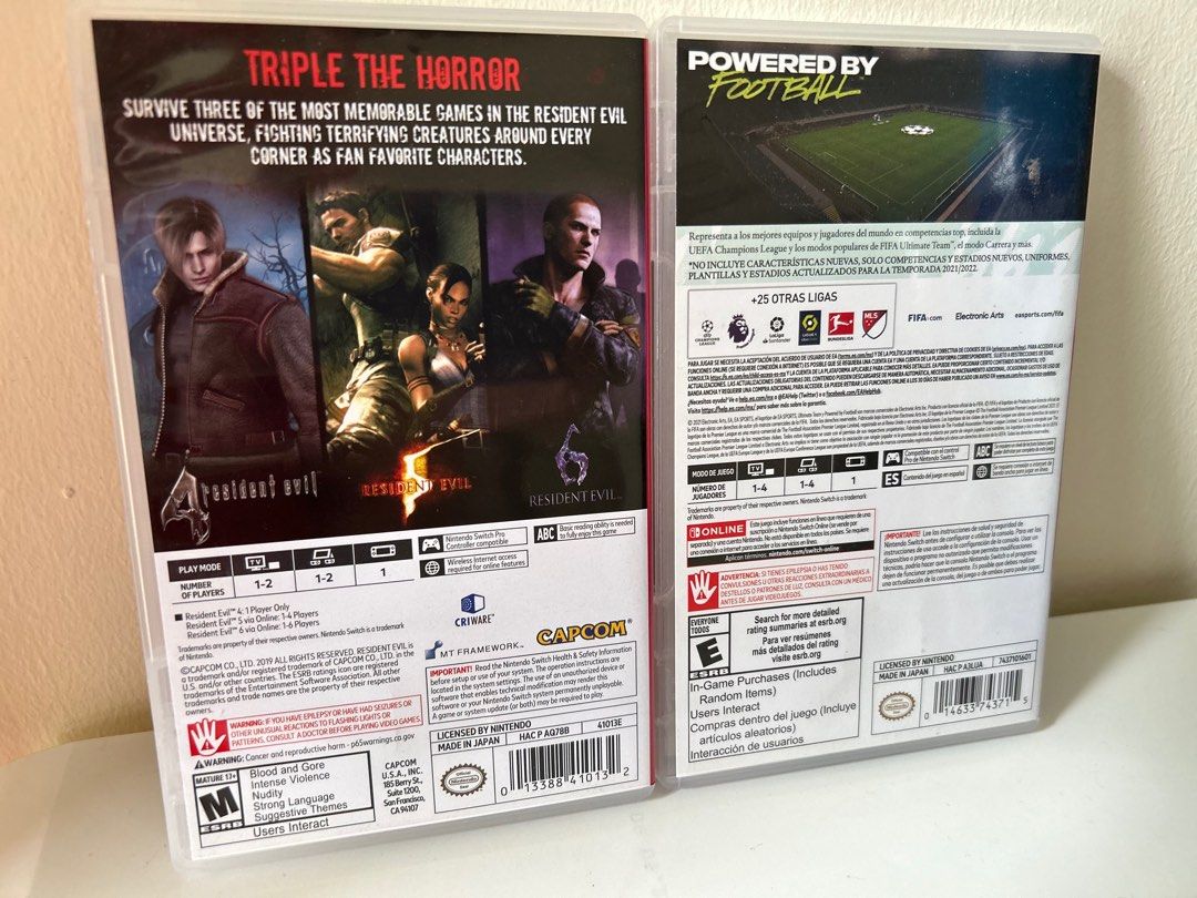 Nintendo Game cards - FIFA 2022 & Resident Evil Triple pack, Video ...