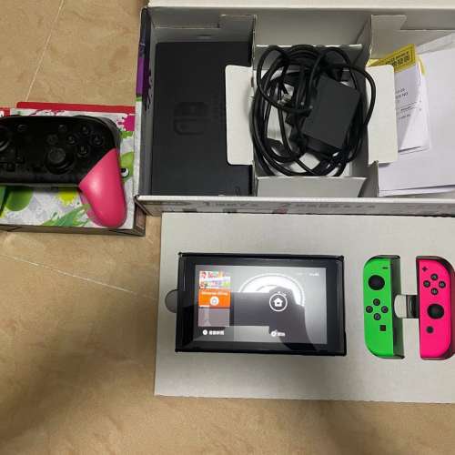 nintendo switch splatoon 2 edition + splatoon 2 pro controller, 電子遊戲 ...