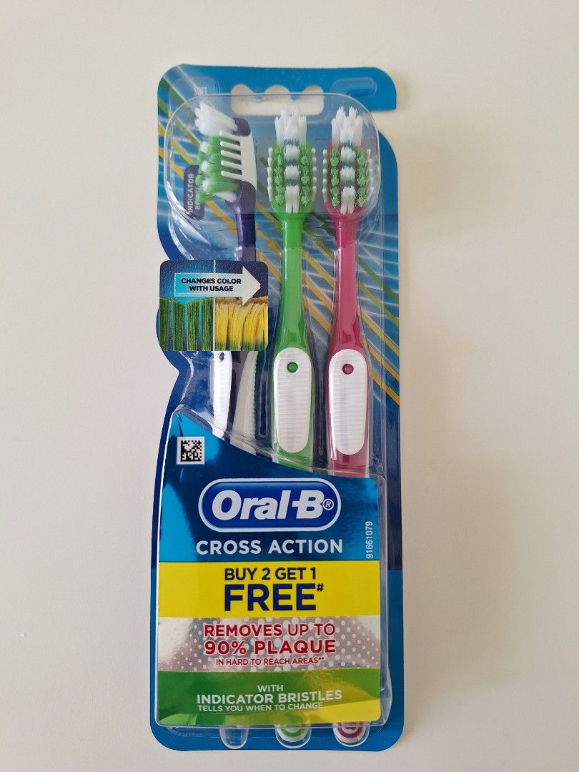 Oral-B Cross Action Toothbrush (Set of 3), Beauty & Personal Care, Oral ...