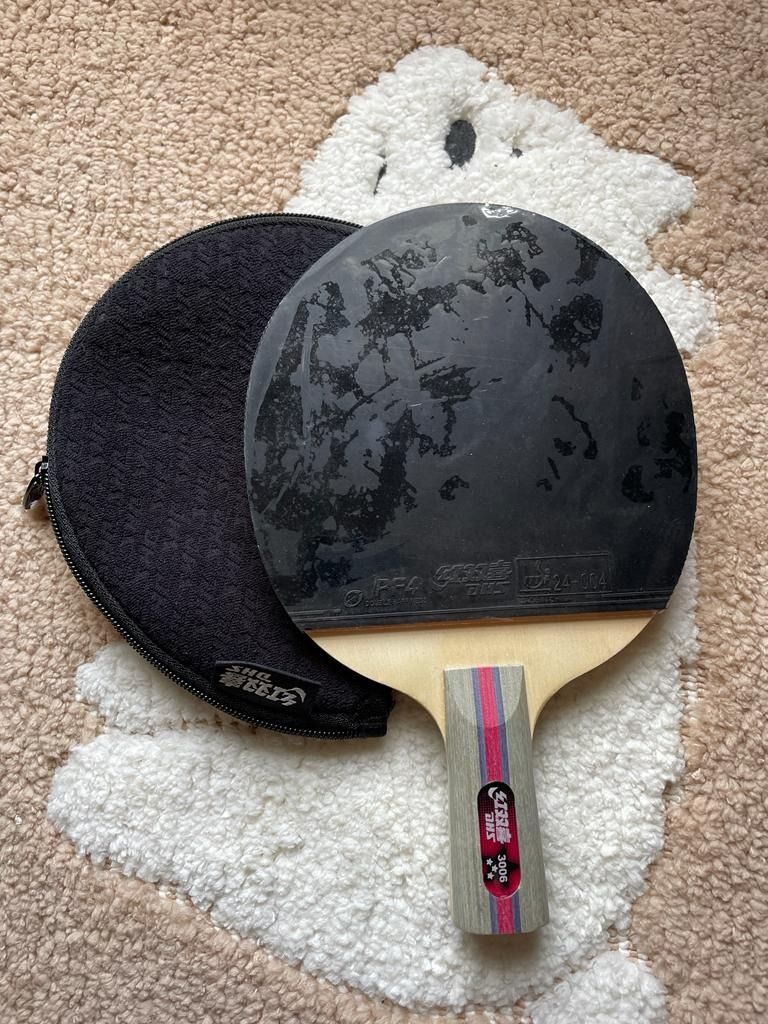 Original DHS 3 Star Table Tennis Racket 3006 (PF4 Rubber) with Round ...