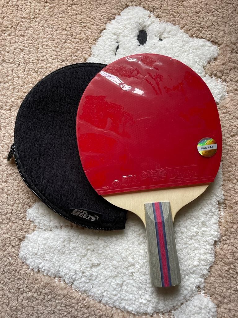 Original DHS 3 Star Table Tennis Racket 3006 (PF4 Rubber) with Round ...