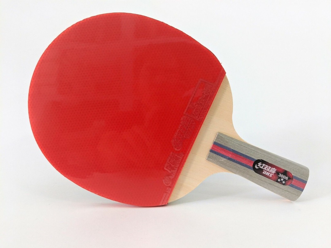 Original DHS 3 Star Table Tennis Racket 3006 (PF4 Rubber) with Round ...
