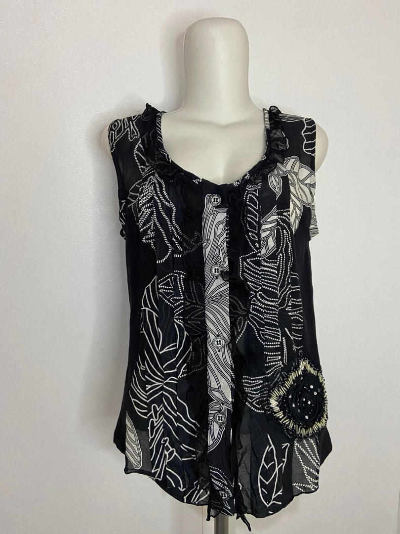 OUTER VEST SIFFON GIULD MADE IN ITALY, Fesyen Wanita, Pakaian Wanita ...