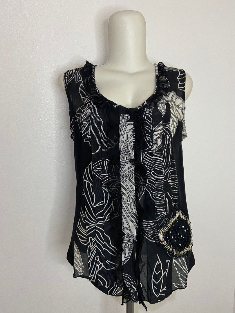 OUTER VEST SIFFON GIULD MADE IN ITALY, Fesyen Wanita, Pakaian Wanita ...