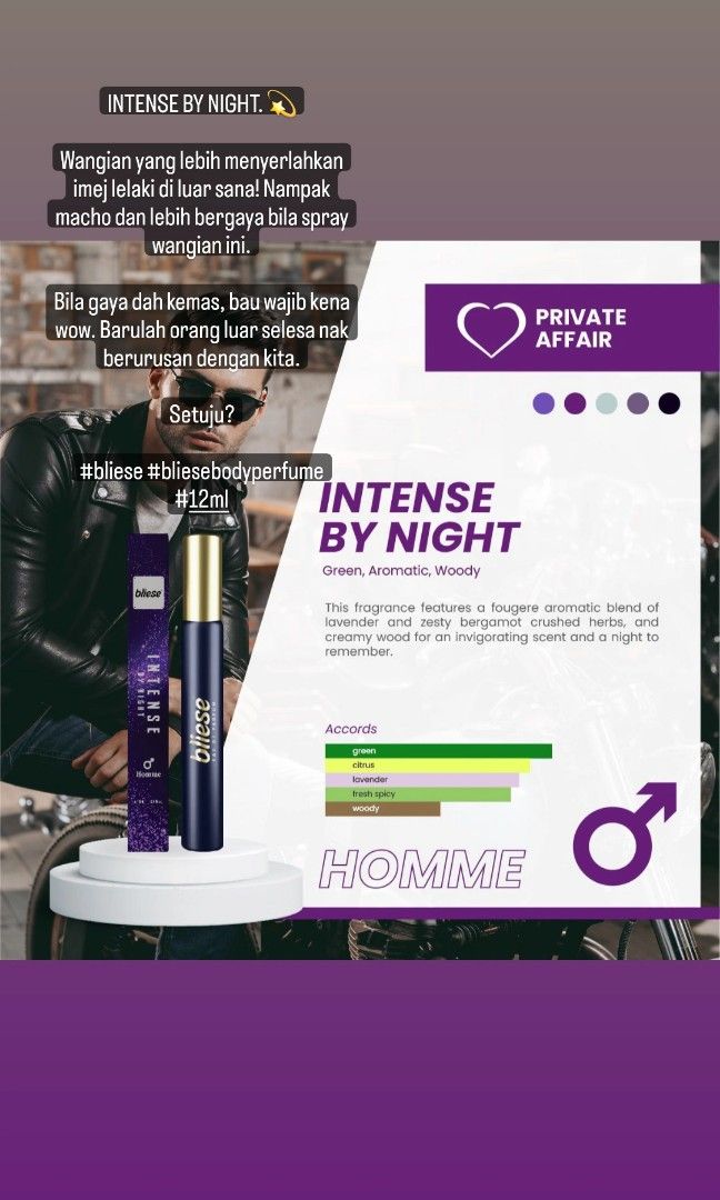 Perfume INTENSE BY NIGHT by Bliese, Beauty & Personal Care, Fragrance ...