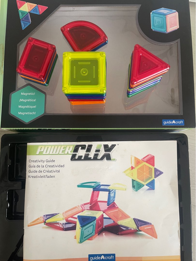 Preloved Guidecraft PowerClix 24 Piece Set Magnetiles STEM play ...