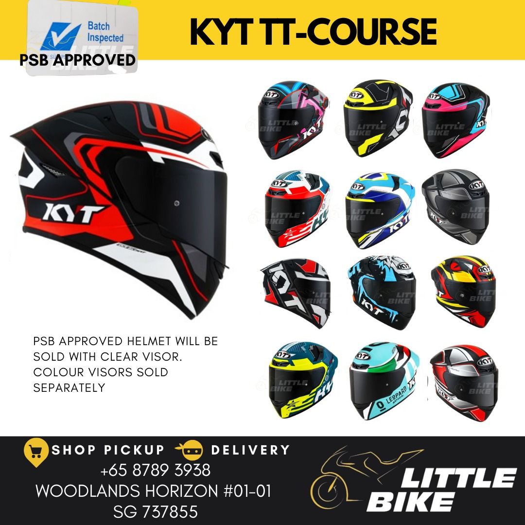 PSB APPROVED KYT TTC TT course full face motorcycle helmet, Motorcycles, Motorcycle Apparel on ...