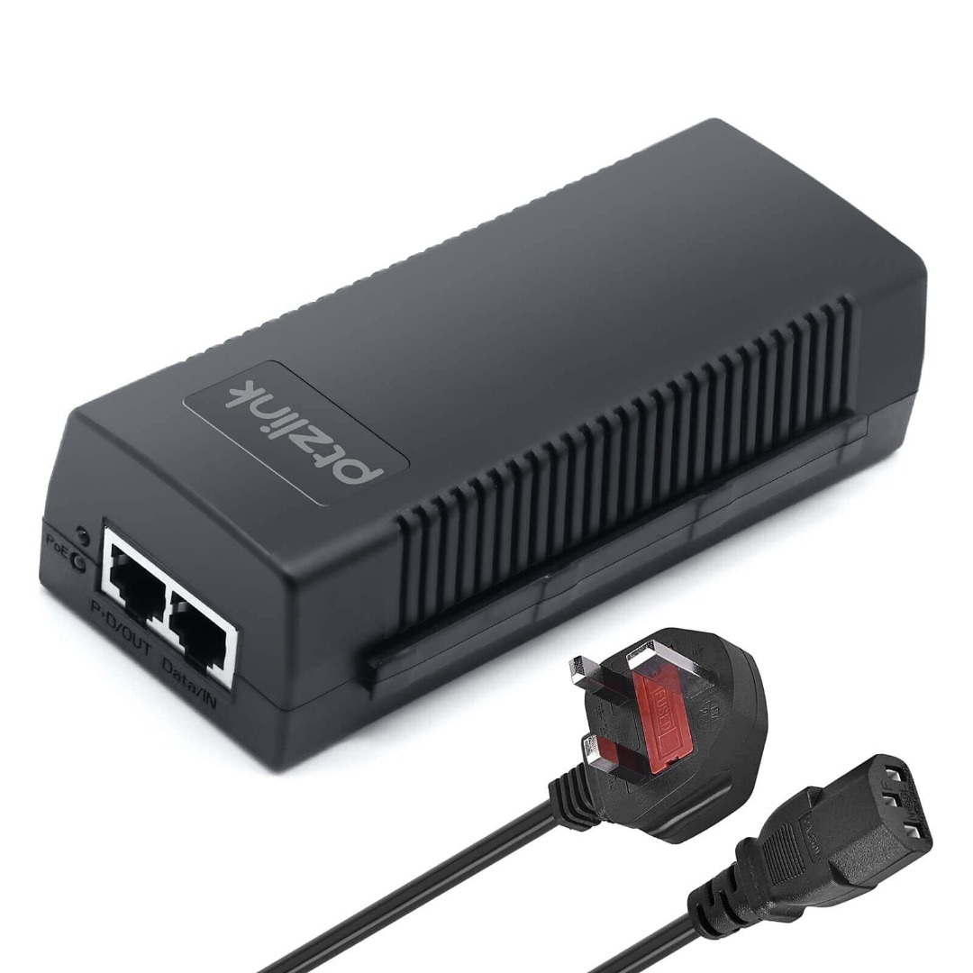 PTZlink 30w Gigabit PoE Injector, 30-Watt PoE Plus Adapter, 48v ...