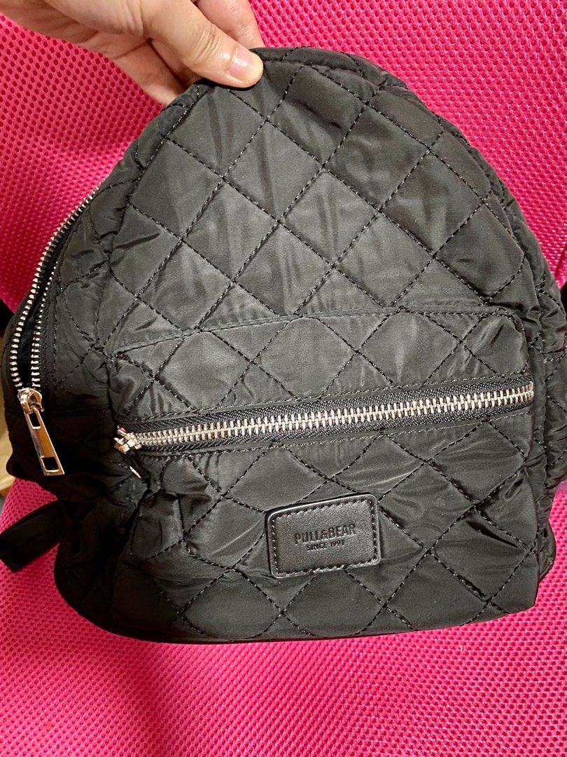 PULL&BEAR SMALL BACKPACK BLACK, Women's Fashion, Bags & Wallets ...