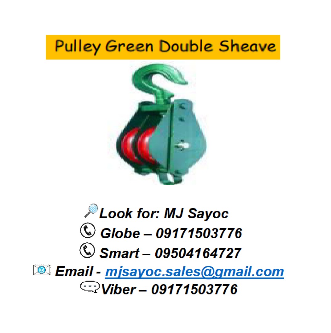 Pulley Green Double Sheave, Commercial & Industrial, Construction Tools ...