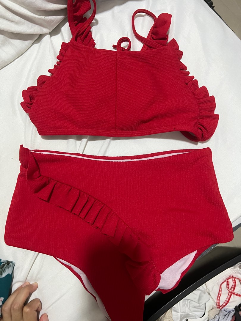 Red bikini, Women's Fashion, Swimwear, Bikinis & Swimsuits on Carousell