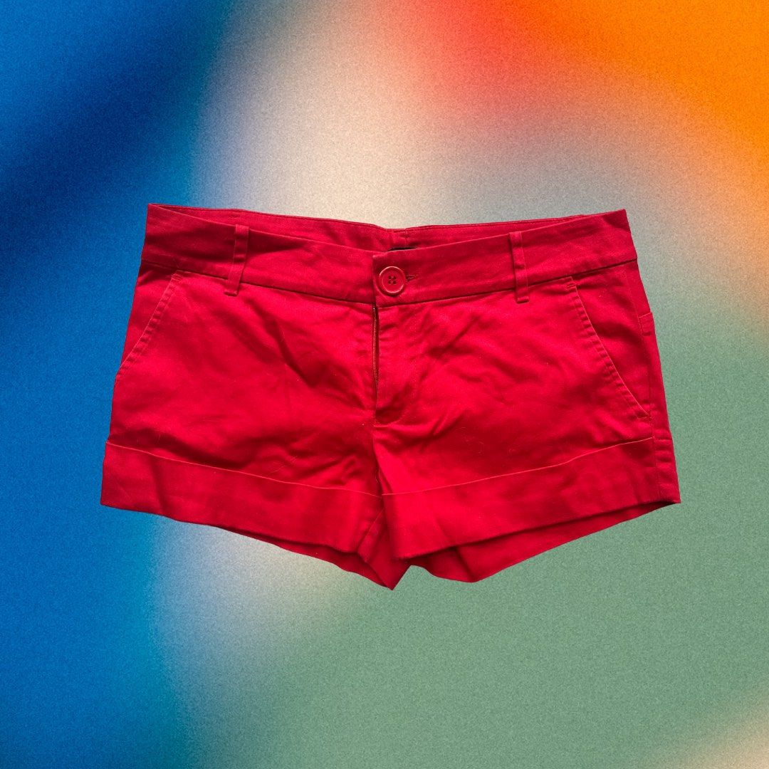 Red Shorts, Women's Fashion, Bottoms, Shorts on Carousell