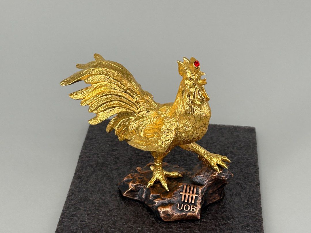 Risis UOB gold plated Rooster, Hobbies & Toys, Memorabilia ...