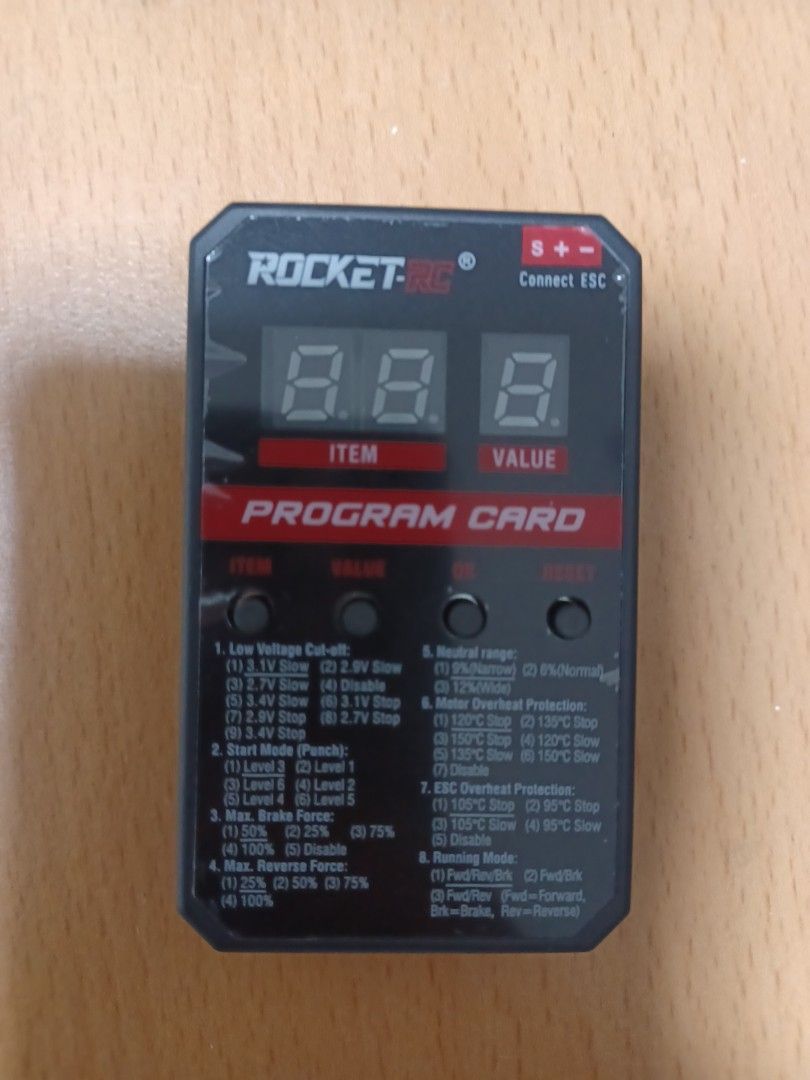 Rocket 120A/Supersonic ESC program card, Hobbies & Toys, Toys & Games ...