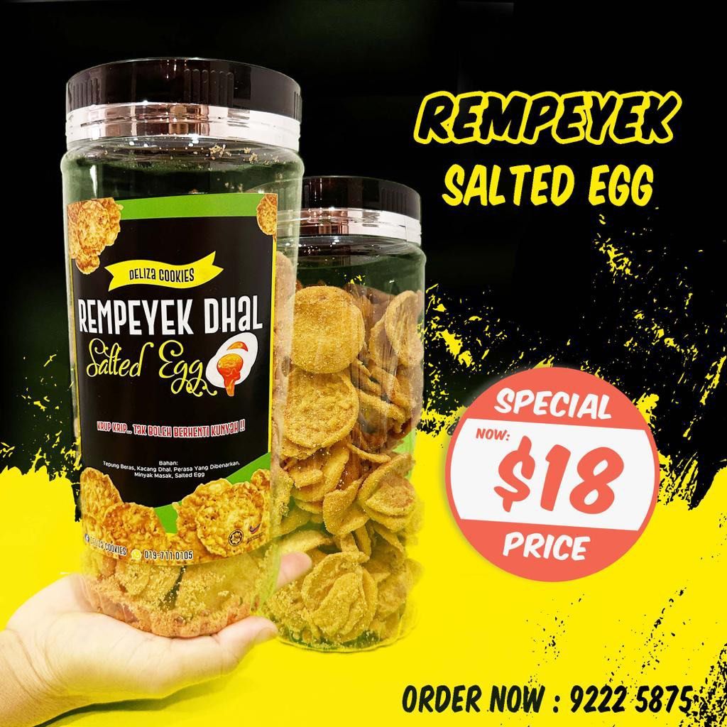 Salted Egg Crackers Rempeyek, Food & Drinks, Packaged & Instant Food on ...
