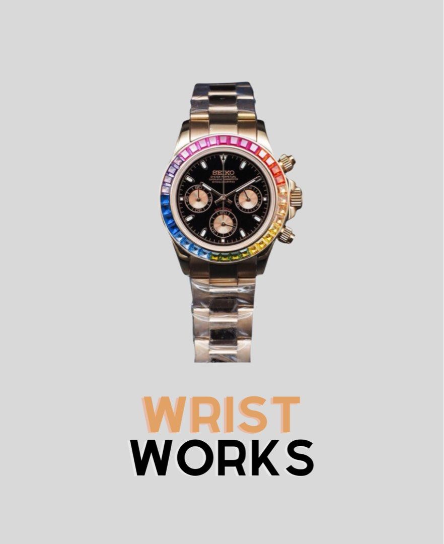 SEIKO MOD EVEROSE GOLD RAINBOW DAYTONA 40MM, Men's Fashion, Watches ...