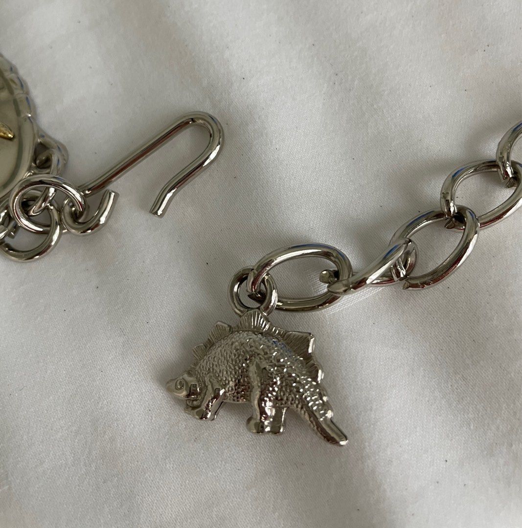 Silver Gold Dinosaur Chain Belt, Women's Fashion, Watches & Accessories ...
