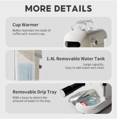 Simplus Semi Auto Espresso Machine With Steam Milk Frother Coffee Maker ...