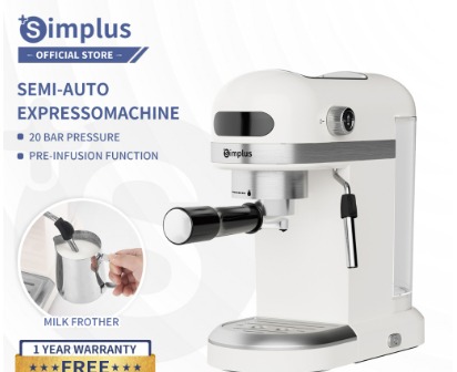 Simplus Semi Auto Espresso Machine With Steam Milk Frother Coffee Maker ...