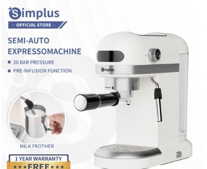 Simplus Semi Auto Espresso Machine With Steam Milk Frother Coffee Maker ...
