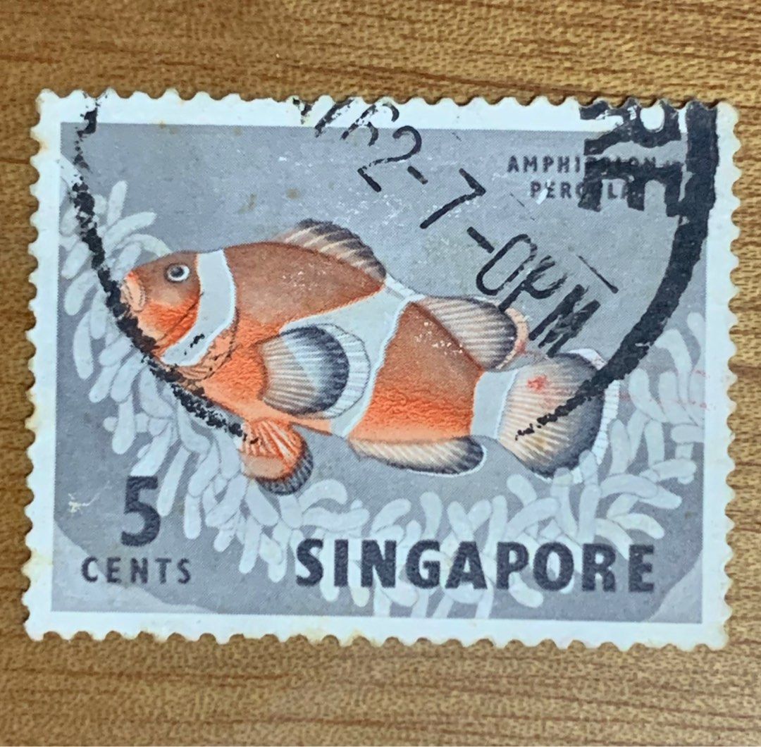 Singapore 1962 fish 5c ERROR orange patch on tail, Hobbies & Toys ...