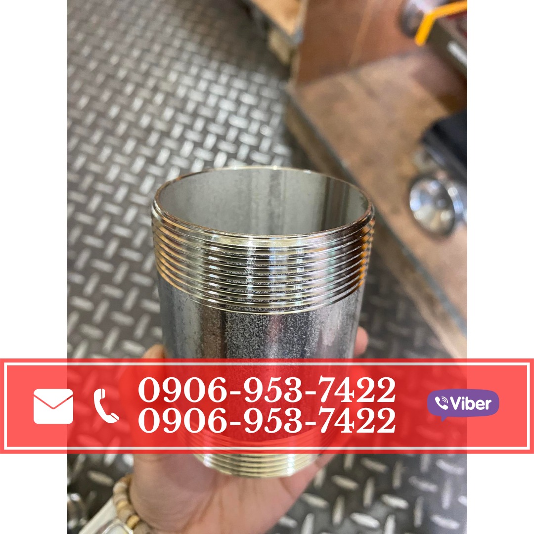 SS304 Threaded Nipple, Commercial & Industrial, Construction & Building Materials on Carousell