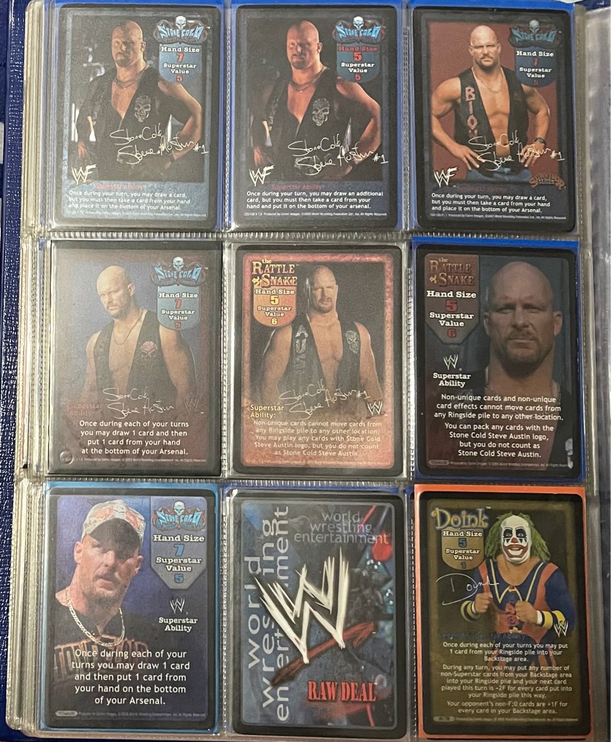 Stone Cold/Rattlesnake Face Cards WWF WWE RAW DEAL, Hobbies & Toys ...