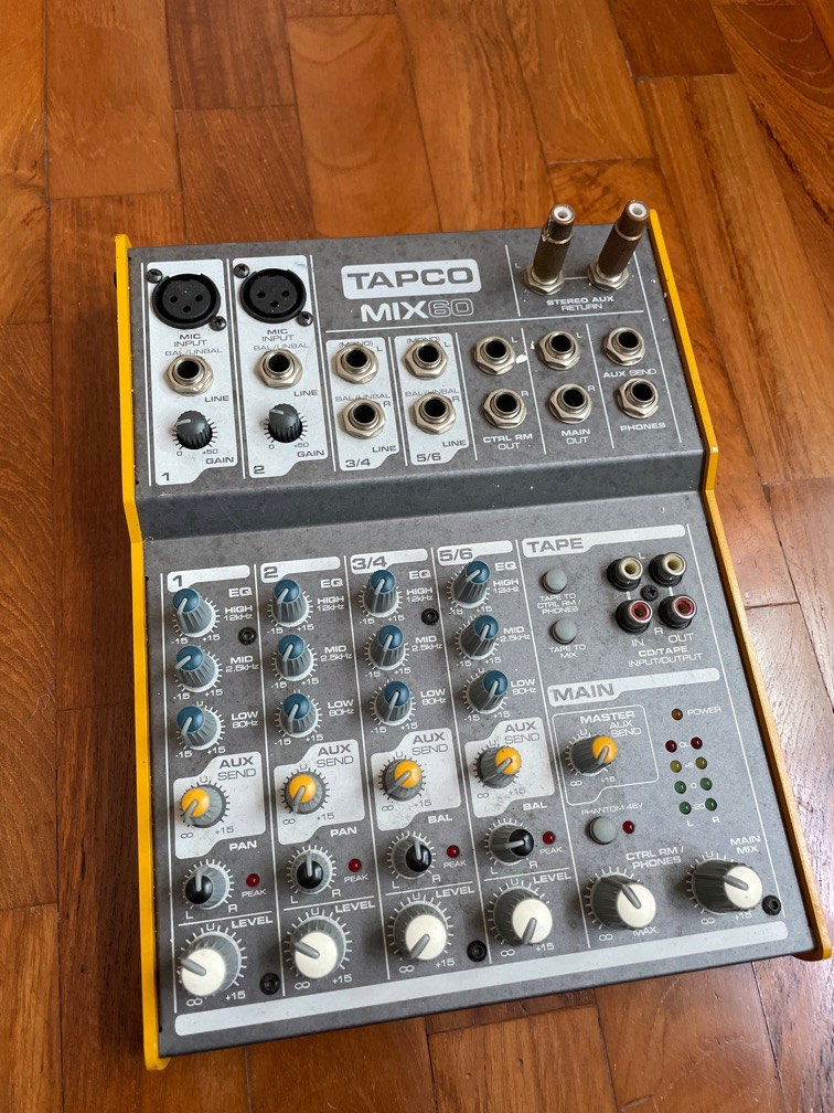 Tapco MIX60 Compact 6 Channel Audio Mixer, Audio, Other Audio Equipment ...