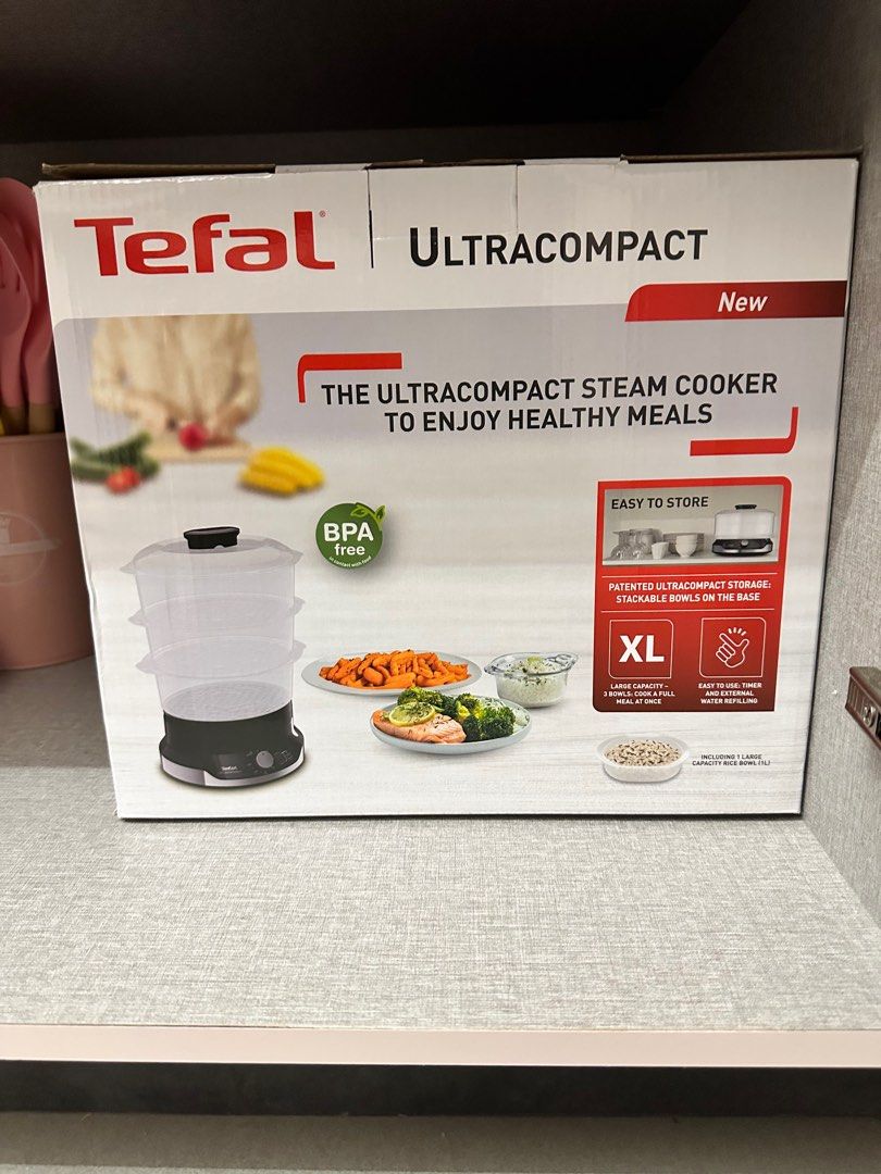 Tefal Compact Steamer 2 tier 6L VC1398, TV & Home Appliances, Kitchen ...
