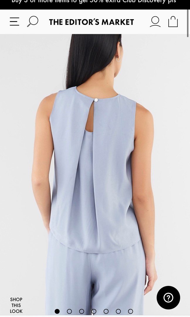The Editor’s Market TEM Kyler Shift Top (Slate Blue), Women's Fashion ...