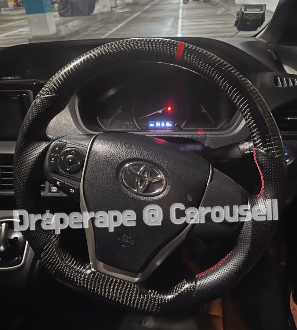 Toyota Noah Voxy R90 Forged Carbon Fiber Steering Wheel LED Carbon ...