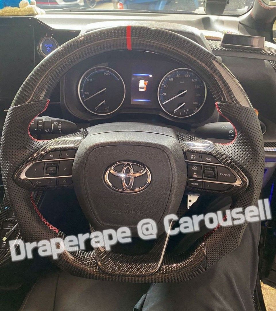 Toyota Noah Voxy R90 Forged Carbon Fiber Steering Wheel LED Carbon ...