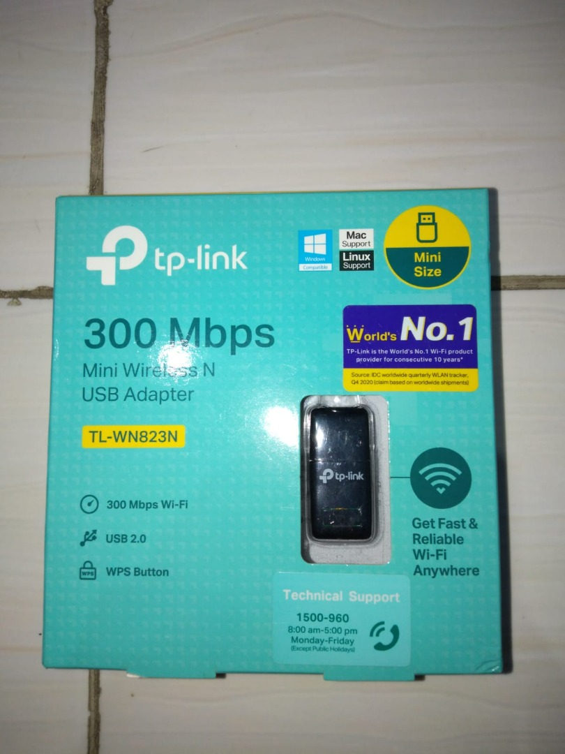 TP-LINK 300Mbps Mini Wireless N USB Adapter, Elektronik, Bagian ...