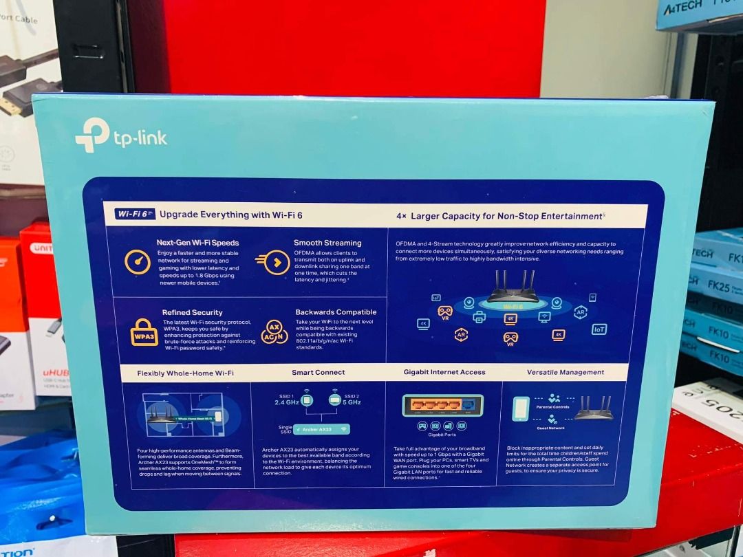 TP-Link Archer AX23 AX1800 One Mesh WiFi 6 Dual Band Router, Computers ...