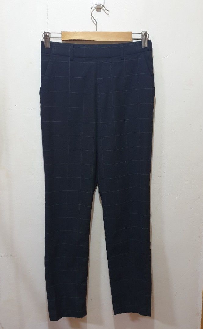 Uniqlo Women Grid Ezy Ankle Pants, Women's Fashion, Bottoms, Other ...