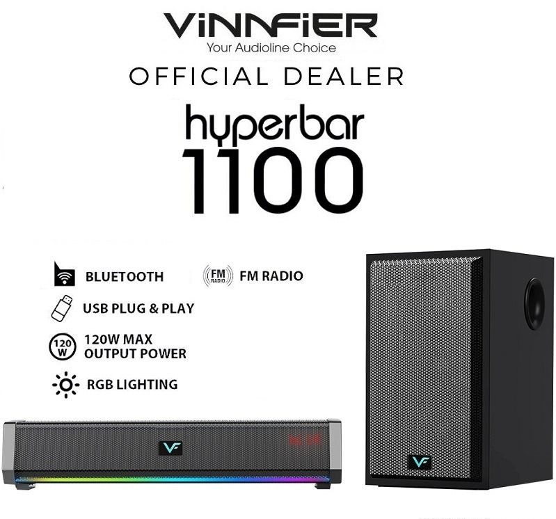 Vinnfier Hyperbar 1100 Soundbar + Subwoofer, Audio, Soundbars, Speakers ...