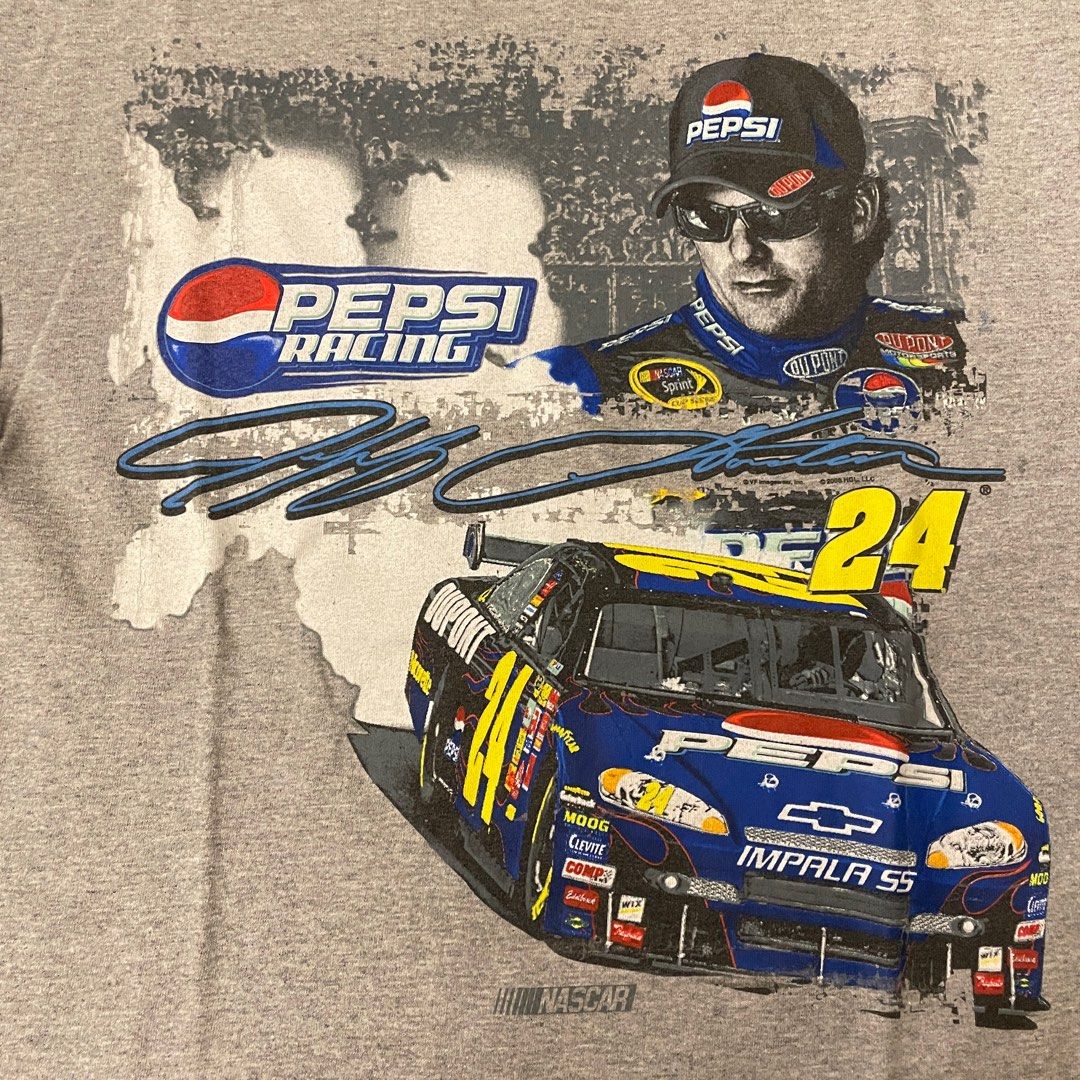 Vintage Jeff Gordon Pepsi Racing Mega Print Nascar Shirt, Men's Fashion ...
