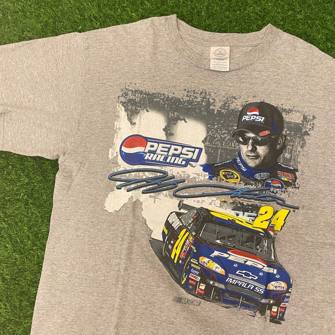 Vintage Jeff Gordon Pepsi Racing Mega Print Nascar Shirt, Men's Fashion ...