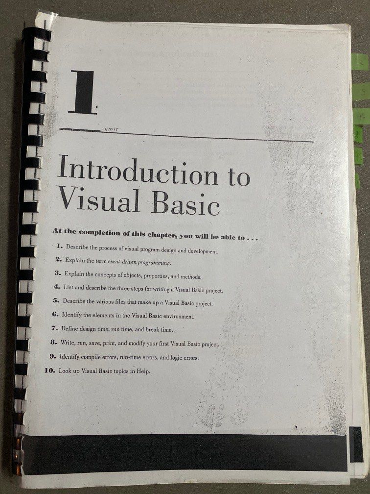 Visual Basic Print Out Notes | AIS155, Hobbies & Toys, Books ...
