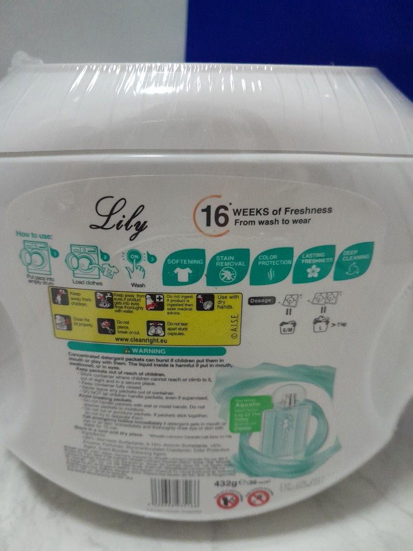 Walch Ar Fum Lily 5in1 Laundry Capsules 36pac, Furniture & Home Living, Cleaning & Homecare ...