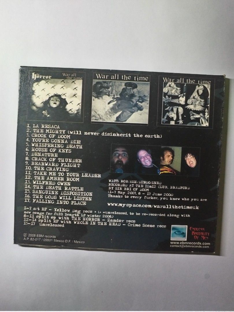 WAR ALL THE TIME "Discography 2006-2007" CD, Hobbies & Toys, Music ...