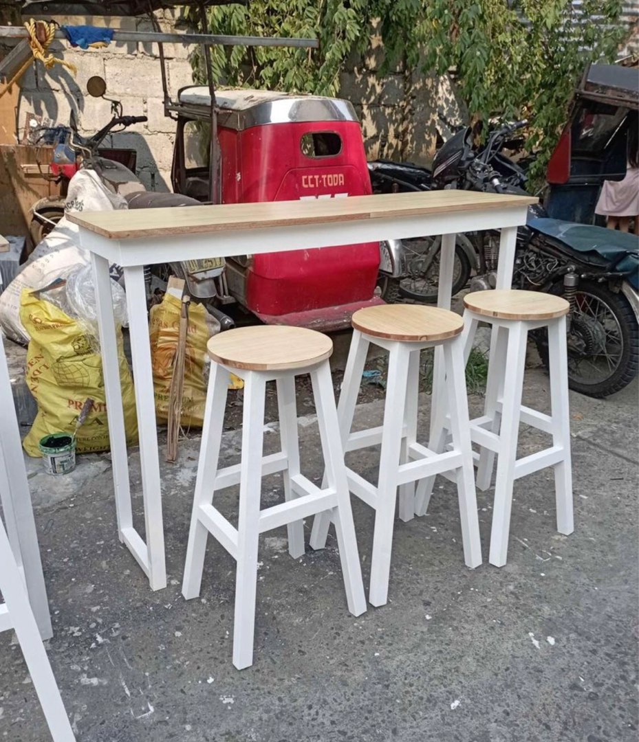 Wooden High Table Set, Furniture & Home Living, Furniture, Tables ...