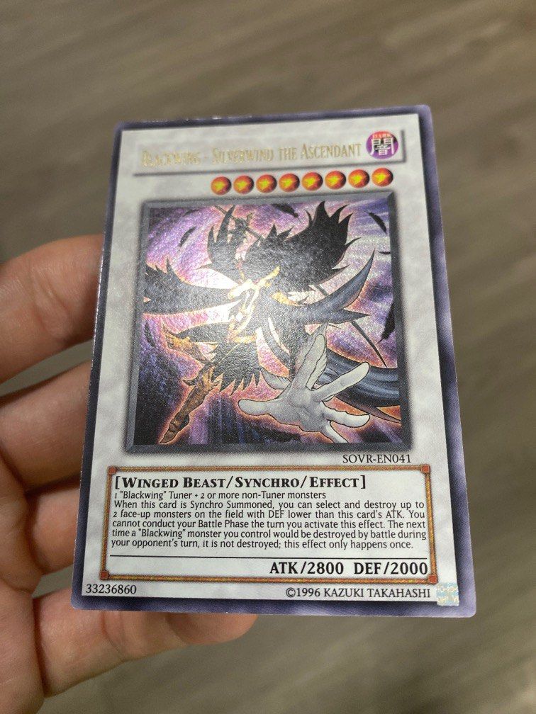 Yugioh Blackwing - Silverwind the Ascendant - SOVR-EN041 - Ultra Rare, Hobbies & Toys, Toys ...