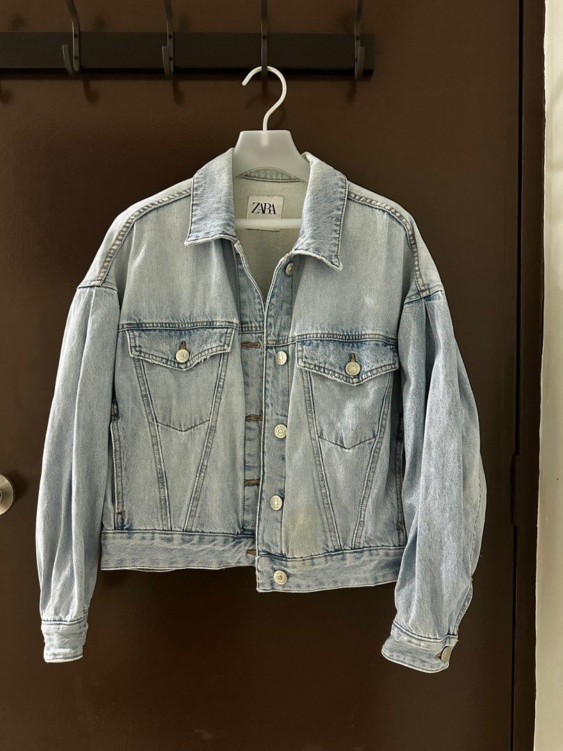 Zara Oversized Denim Jacket XS, Women's Fashion, Coats, Jackets and ...